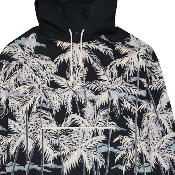 Palm Angels Hooded Printed Cotton Shirt