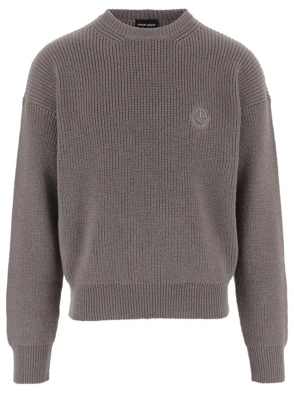Giorgio Armani Virgin Wool Crewneck Sweater - Gray