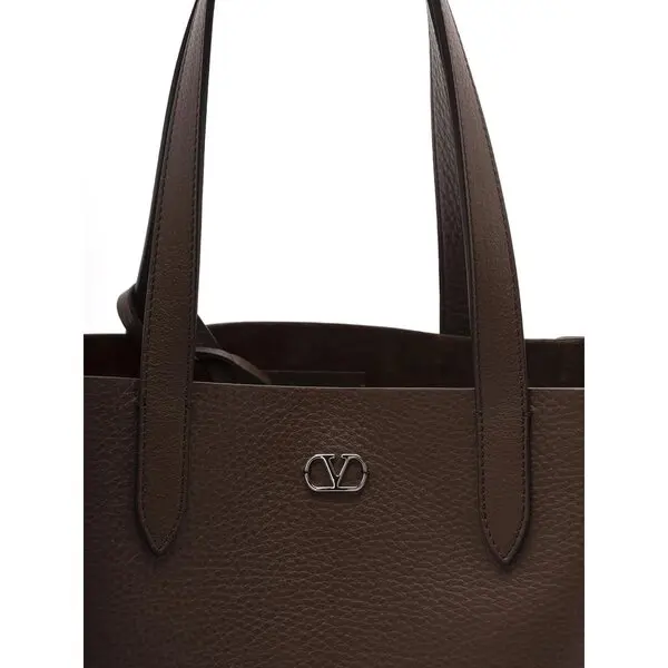 Valentino Garavani Calf Leather Tote - Brown