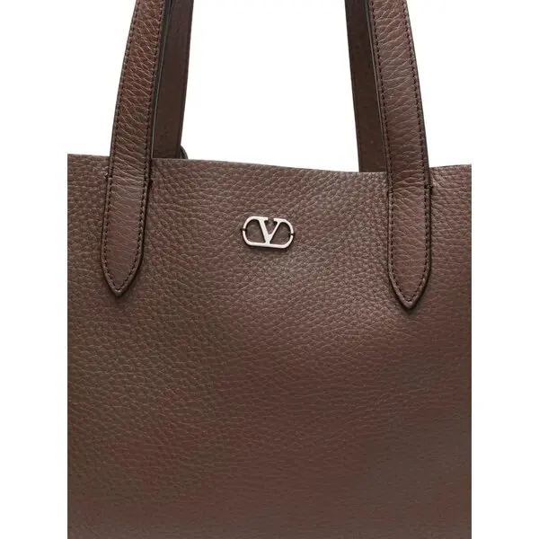Valentino Garavani Calf Leather Tote - Brown