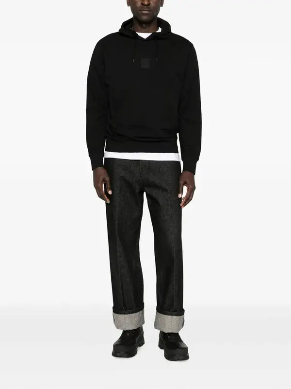 C.P. COMPANY Cotton Hooded Sweatshirt - Black