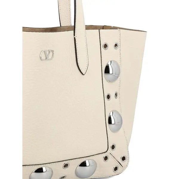 Valentino Garavani Studded Tote Bag - Cream