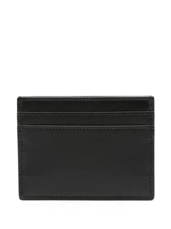 Saint Laurent Porta Carte Di Credito In Pelle Gramma De Poudre - Black