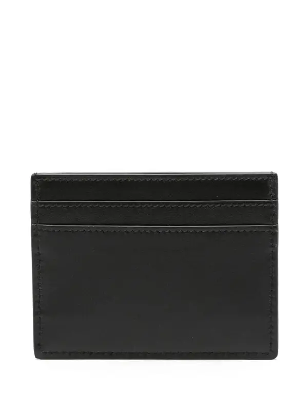 Saint Laurent Porta Carte Di Credito In Pelle Gramma De Poudre - Black