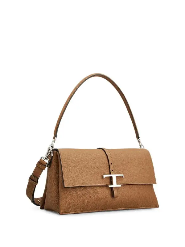 TOD'S T Timeless Small Leather Flap Bag - Brown