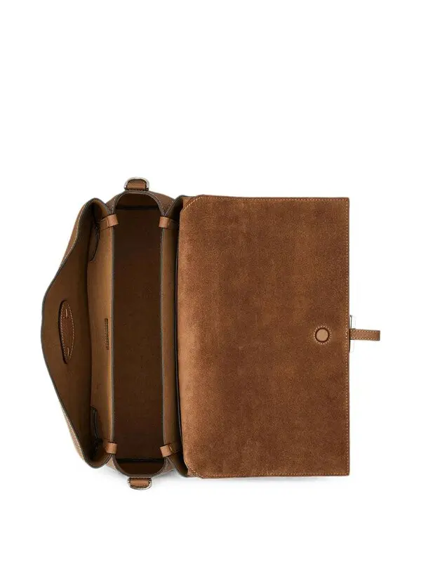 TOD'S T Timeless Leather Flap Bag - Brown