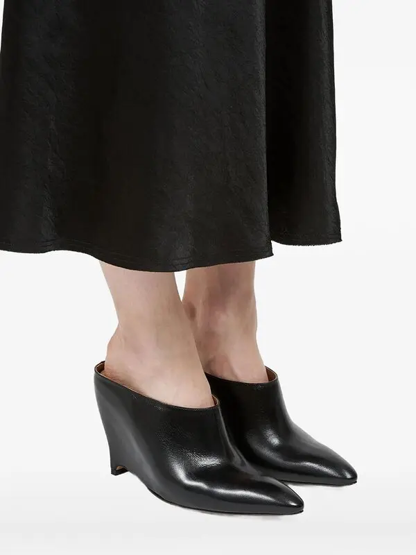 MAISON MARGIELA Sculptural Wedge Mules - Black