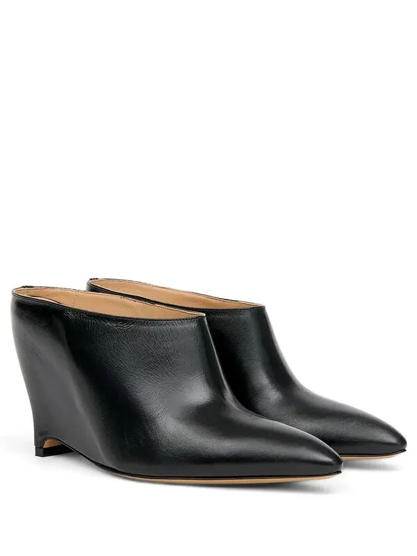 MAISON MARGIELA Sculptural Wedge Mules - Black