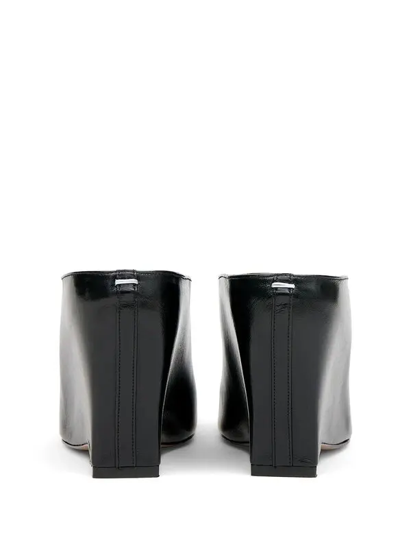 MAISON MARGIELA Sculptural Wedge Mules - Black