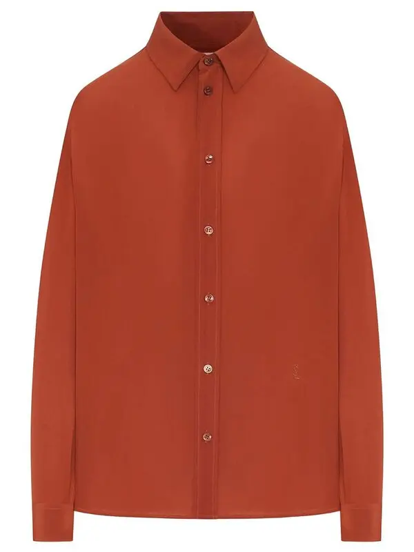 Saint Laurent Silk Chemise - Red