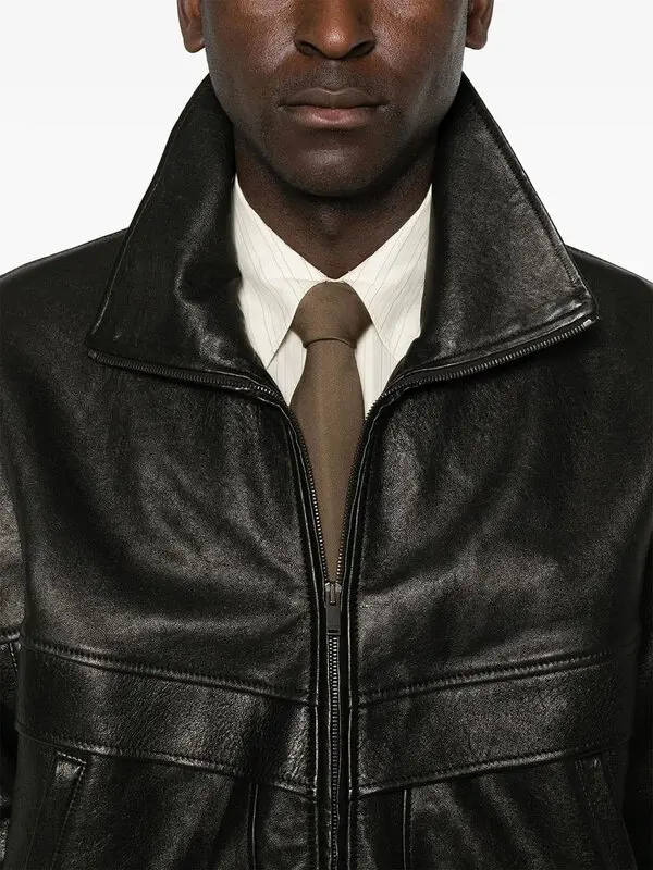 Saint Laurent Lambskin Bomber Jacket - Black