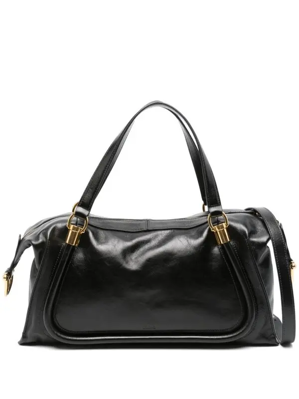 Chloé Borsa Paraty 24 In Pelle Lucida - Black