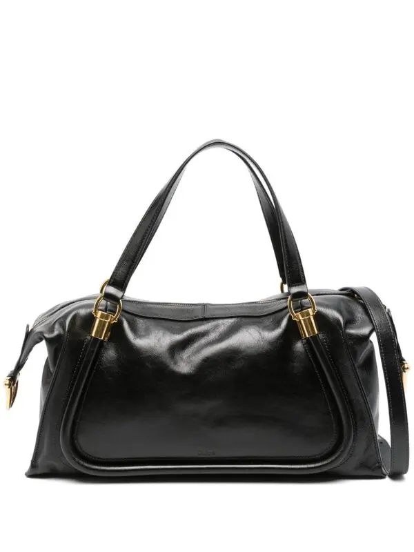 Chloé Borsa Paraty 24 In Pelle Lucida - Black