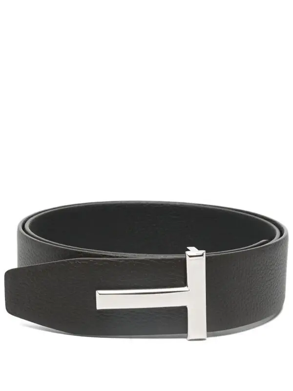 TOM FORD Grained Leather T-icon Reversible Belt - Brown