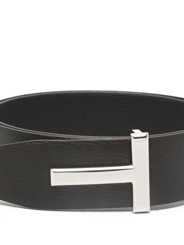TOM FORD Grained Leather T-icon Reversible Belt - Brown