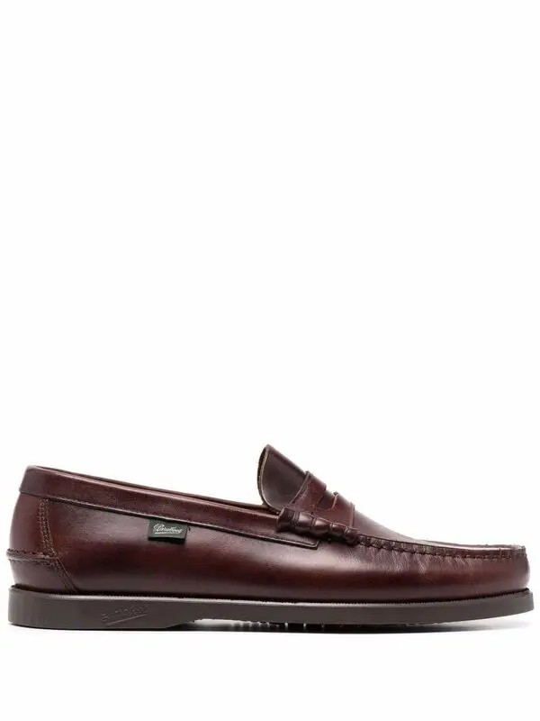 Paraboot Smooth Leather Penny Loafers - Brown