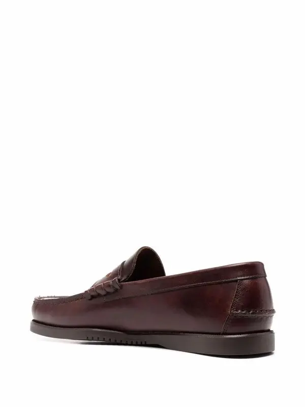 Paraboot Smooth Leather Penny Loafers - Brown