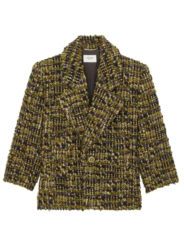 Saint Laurent Single-breasted Jacket In Tweed
