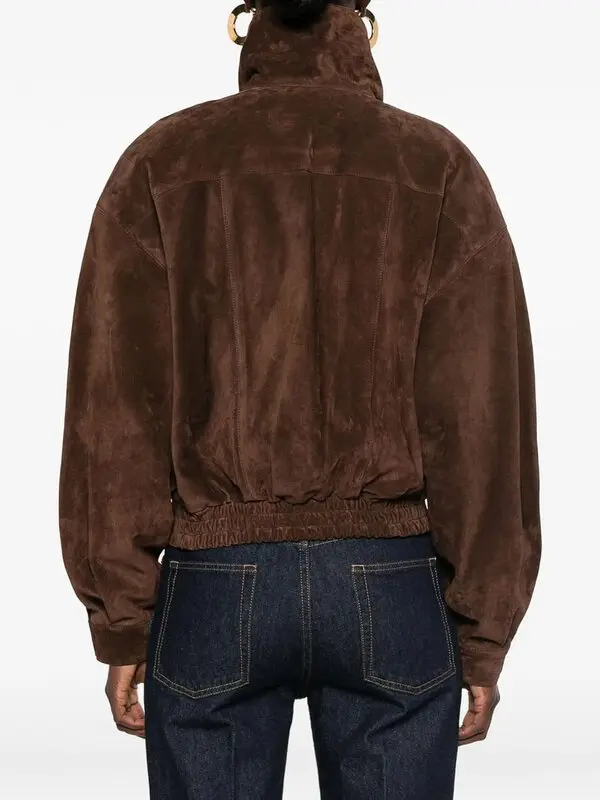 Saint Laurent Jacket In Vintage Split Leather - Brown