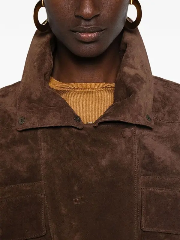 Saint Laurent Jacket In Vintage Split Leather - Brown