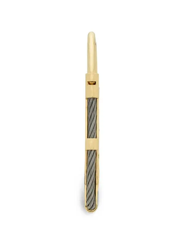 Saint Laurent Cassandre Cable Key Ring In Metal