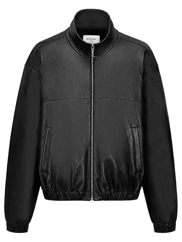 Saint Laurent Cassandre Jacket In Lambskin - Black