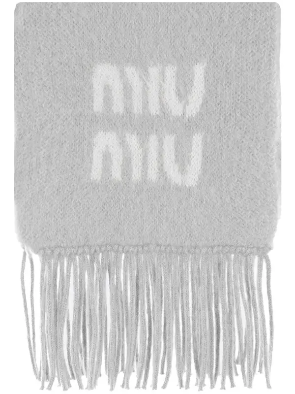 Miu Miu Wool And Mohair Scarf - Gray