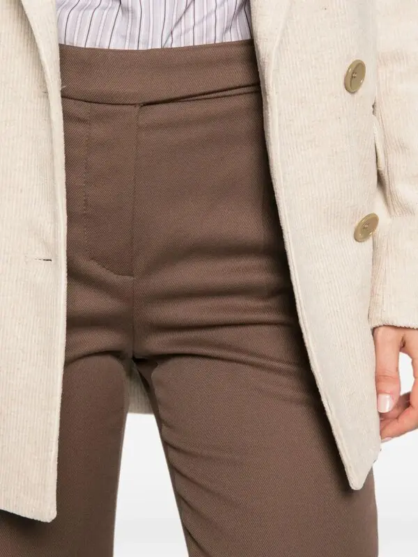 Brunello Cucinelli Tapered Leg Cotton Trousers - Brown