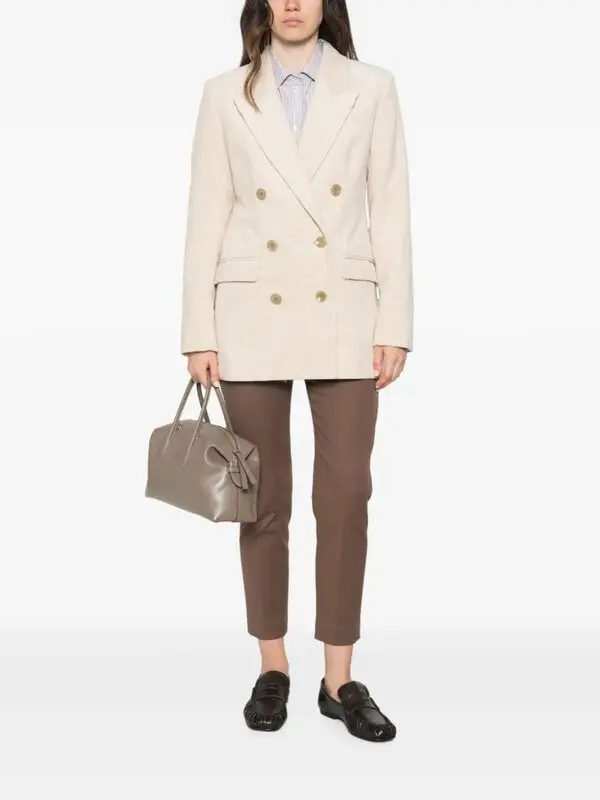 Brunello Cucinelli Tapered Leg Cotton Trousers - Brown