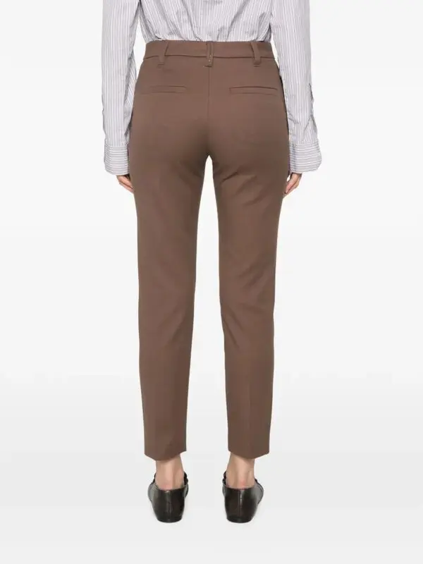 Brunello Cucinelli Tapered Leg Cotton Trousers - Brown
