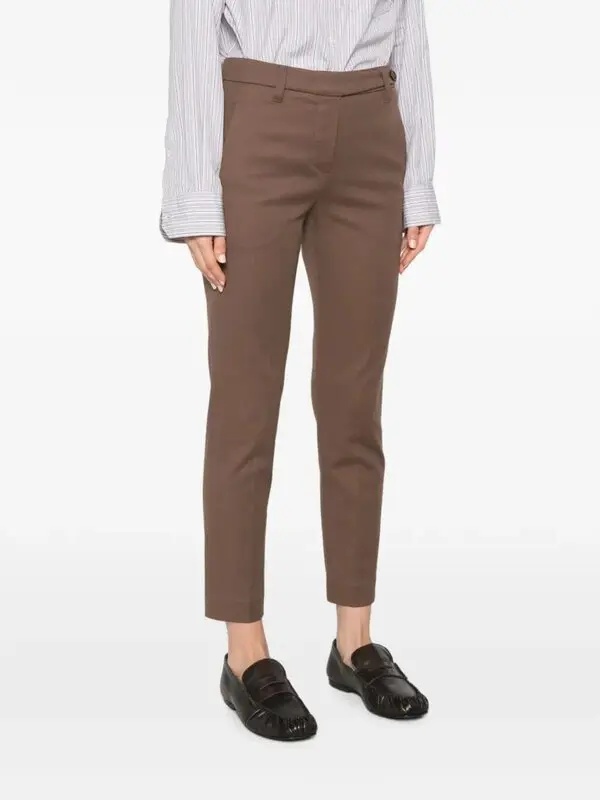 Brunello Cucinelli Tapered Leg Cotton Trousers - Brown