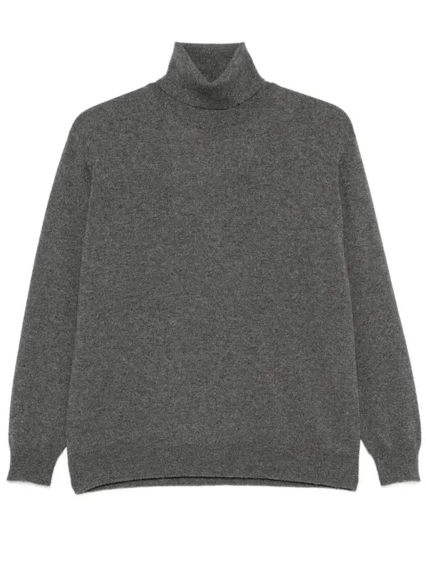 Brunello Cucinelli Cashmere Turtleneck Sweater With Monili - Gray