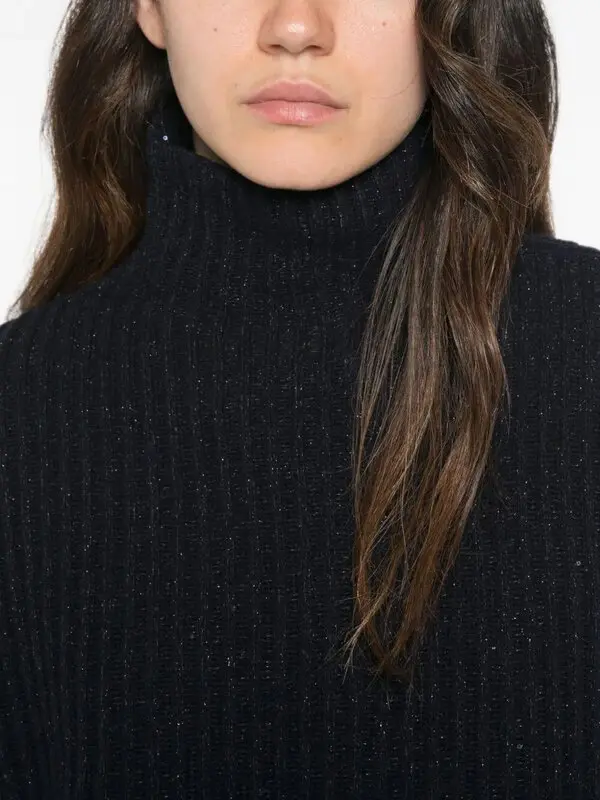 Brunello Cucinelli Sequin-embellished Ribbed Cashmere Turtleneck