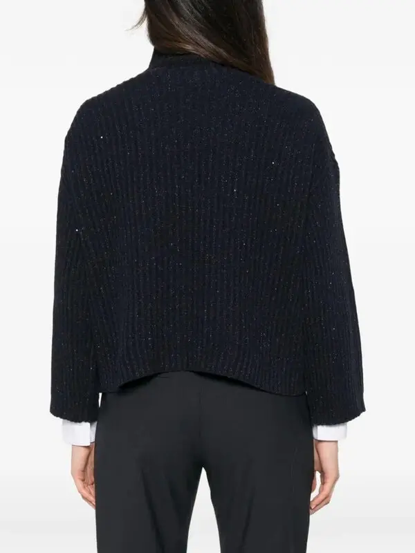 Brunello Cucinelli Sequin-embellished Ribbed Cashmere Turtleneck