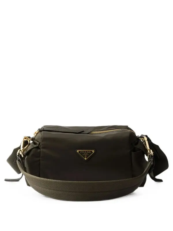 Prada Borsa Explore Small In Re-nylon E Pelle - Green