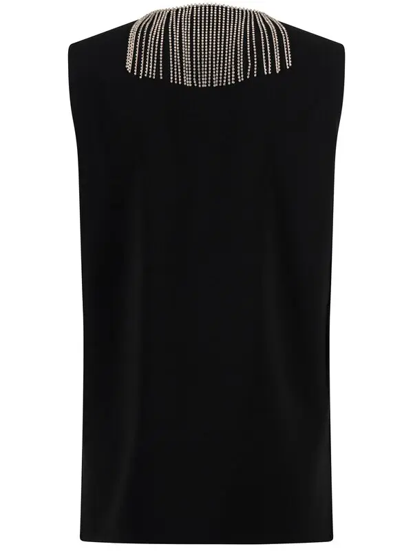 Sportmax Sleeveless Top With Rhinestone - Black