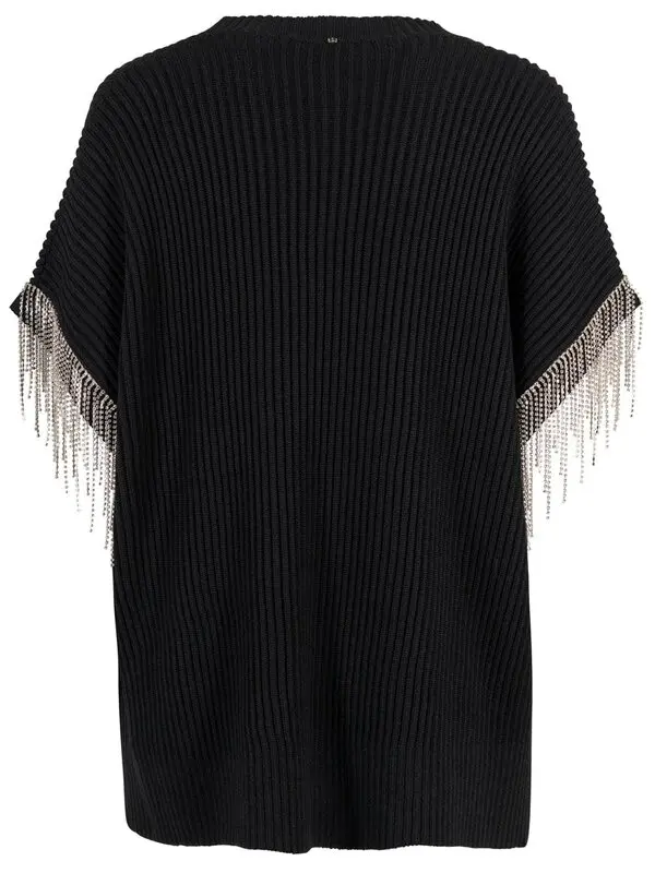 Sportmax Removable Sleeves Wool Cardigan With Rhinestone