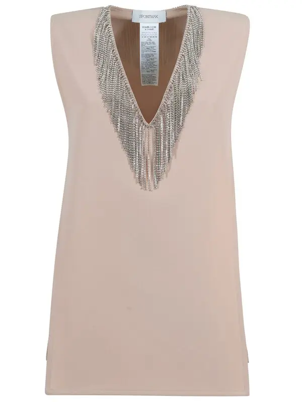 Sportmax Sleeveless Top With Rhinestone - Multicolor