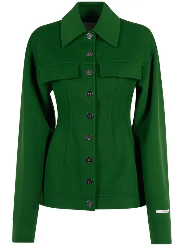 Sportmax Shaped Pure Wool Jacket - Green