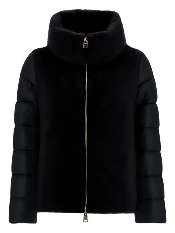 Herno Faux Fur-inserts Ultralight Padded Jacket - Black
