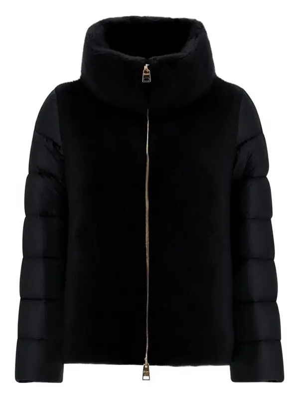 Herno Faux Fur-inserts Ultralight Padded Jacket - Black