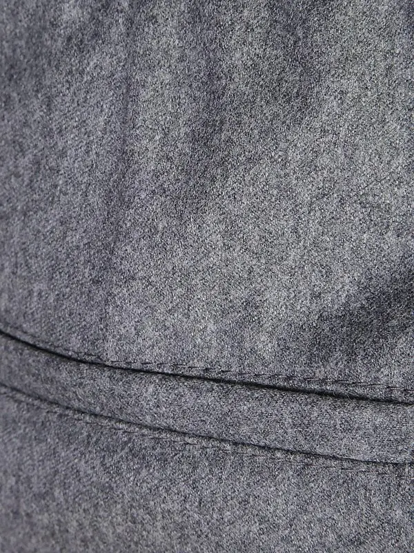 Brunello Cucinelli Wool Flannel Leisure Fit Trousers With Drawstring And Double Pleats - Gray