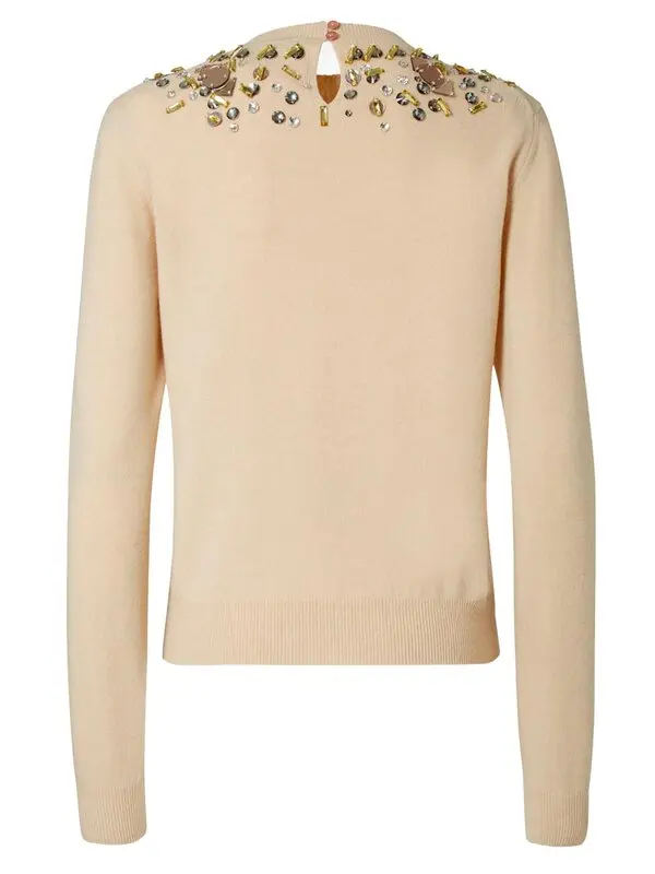 Fendi Cashmere Wool Embellished Pullover - Multicolor