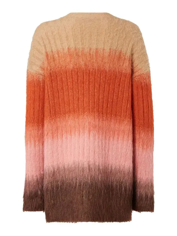 Fendi Gradient Mohair And Wool Oversized Cardigan