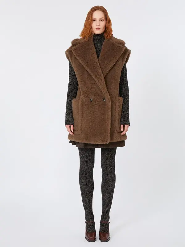 Max Mara Alpaca And Wool Teddy Vest - Brown