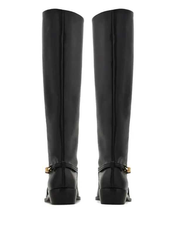 FERRAGAMO F Buckle Therma Knee Riding Boots