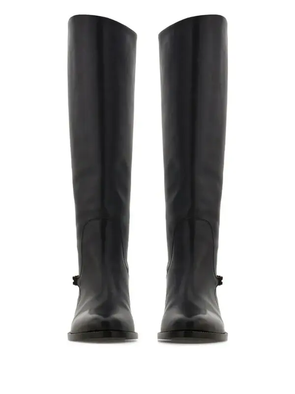FERRAGAMO F Buckle Therma Knee Riding Boots