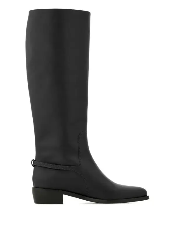 FERRAGAMO F Buckle Therma Knee Riding Boots