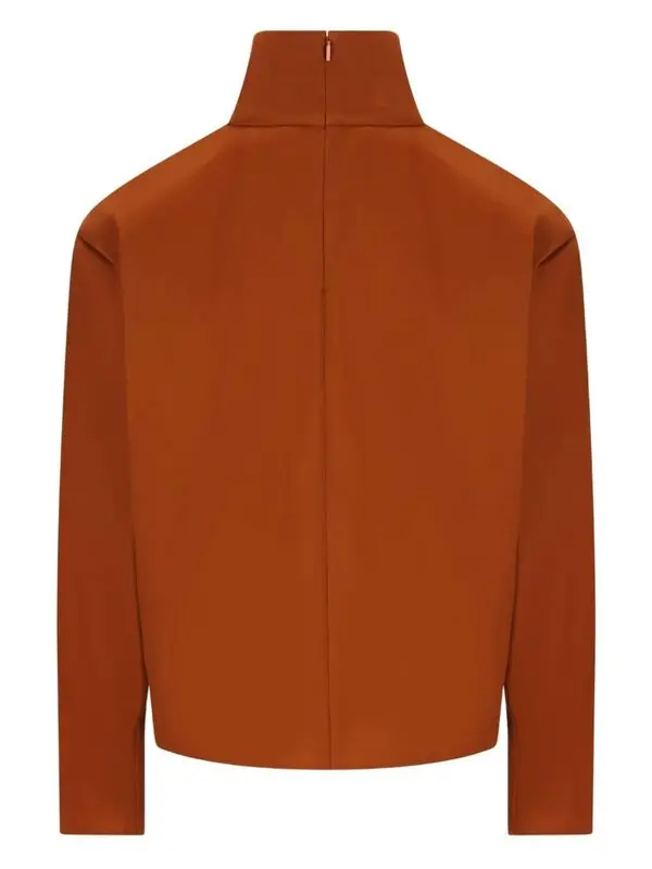 Saint Laurent High-neck Satin Top - Brown