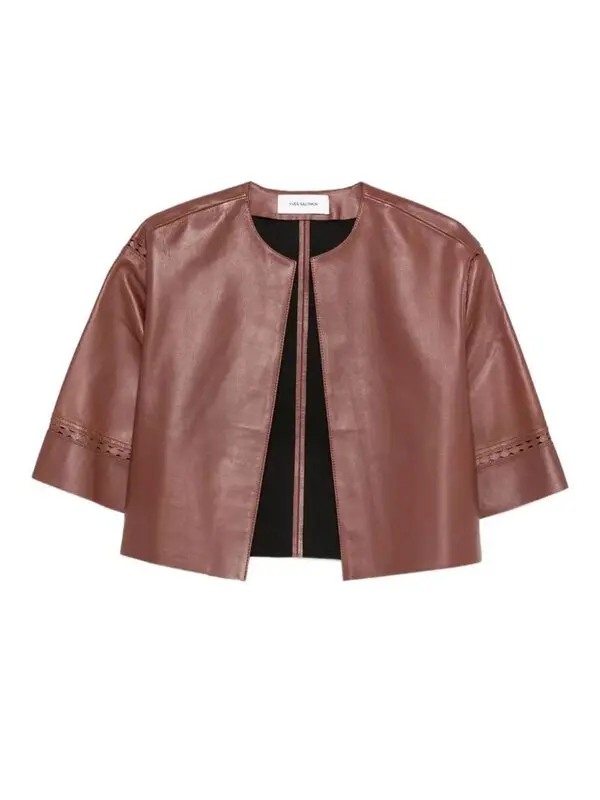 YVES SALOMON Leather Jacket - Red